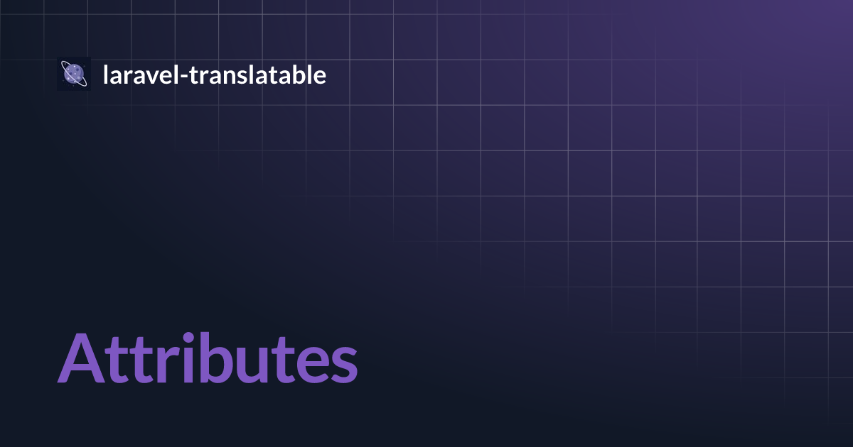 Attributes Laravel Translatable